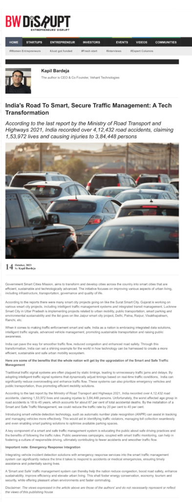 India's Road To Smart, Secure Traffic Management: A Tech Transformation ...