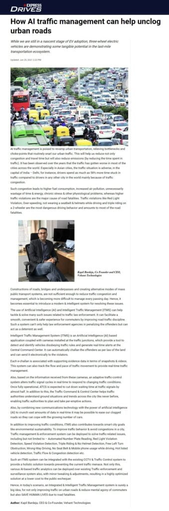 Express Drive covers How AI Traffic Management can help unclog urban ...