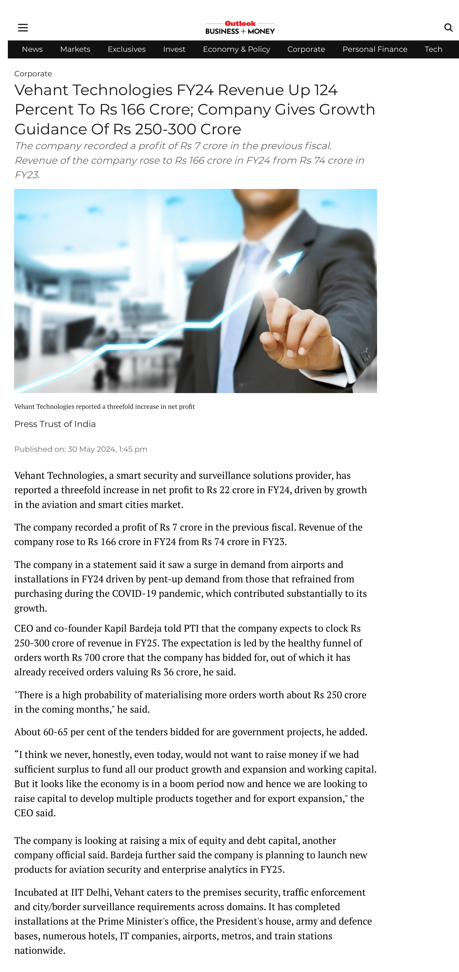 Vehant Technologies FY24 Revenue Up 124 Percent To Rs 166 Crore ...